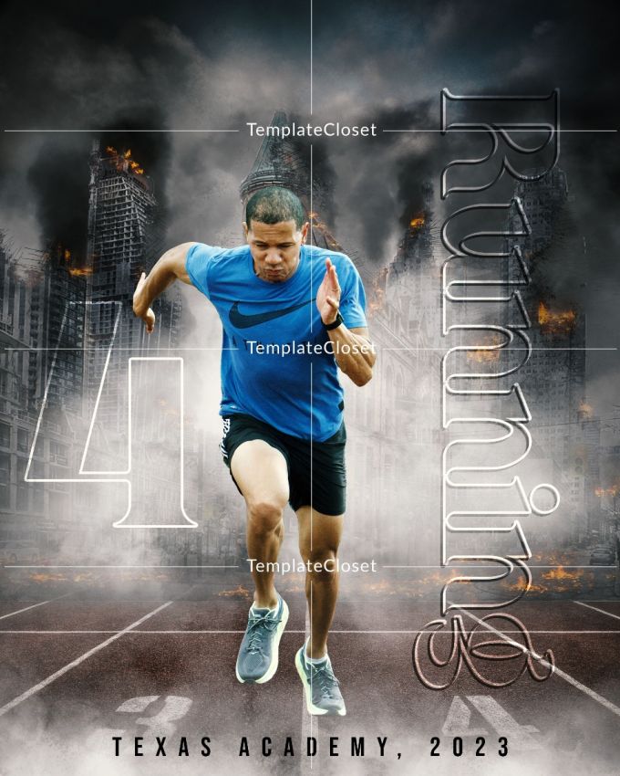Running Light Effect Senior Photoshop Template