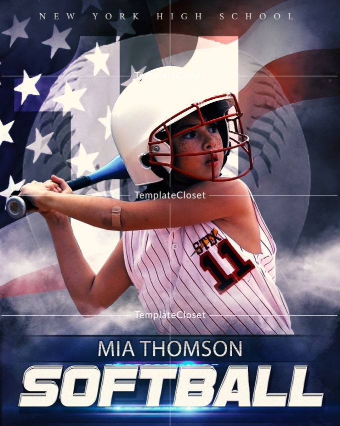 Softball Photoshop Template