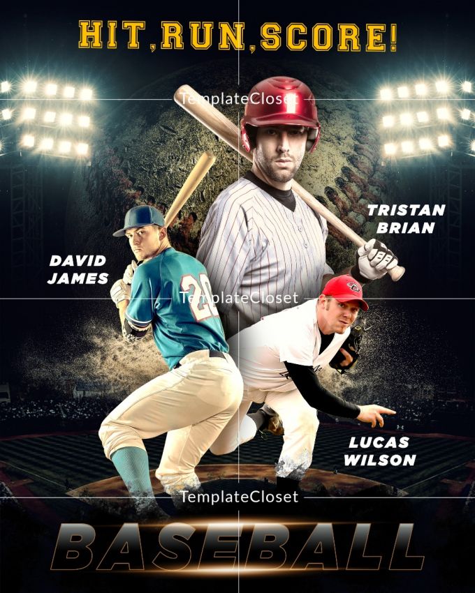 Baseball Hit Run Score Template