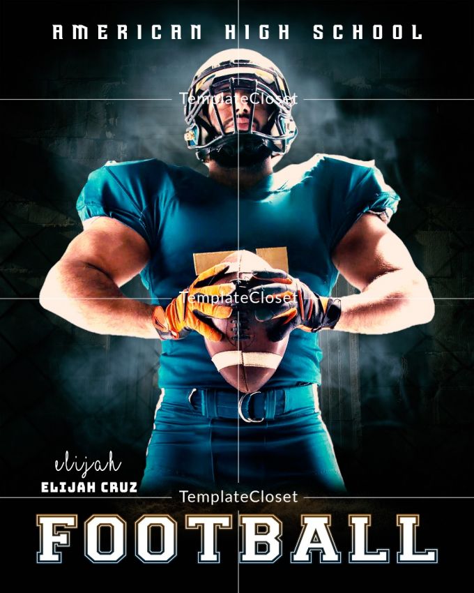 Elijah Cruz Football Photography Template