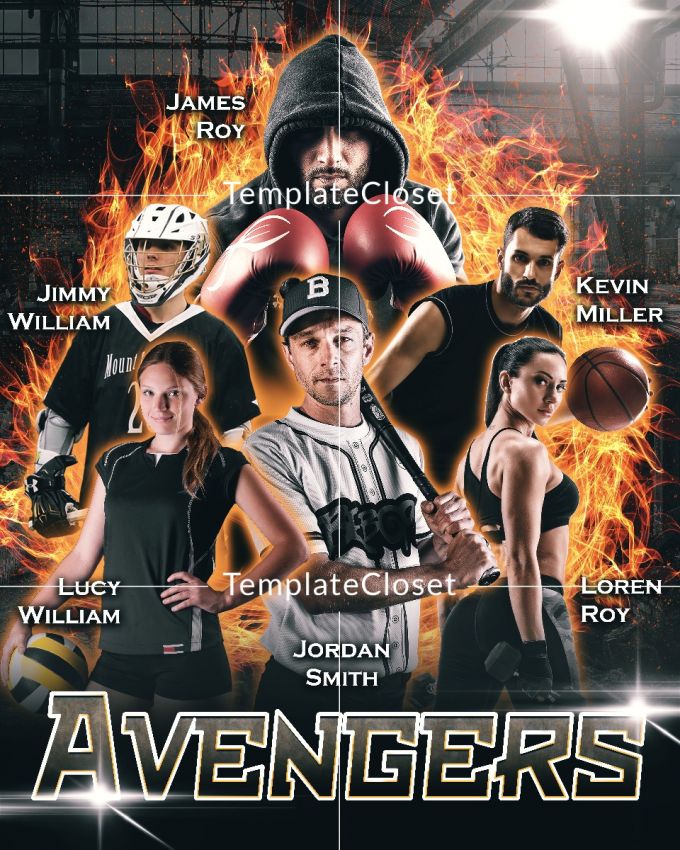 Avengers Fire Theme Template Photography