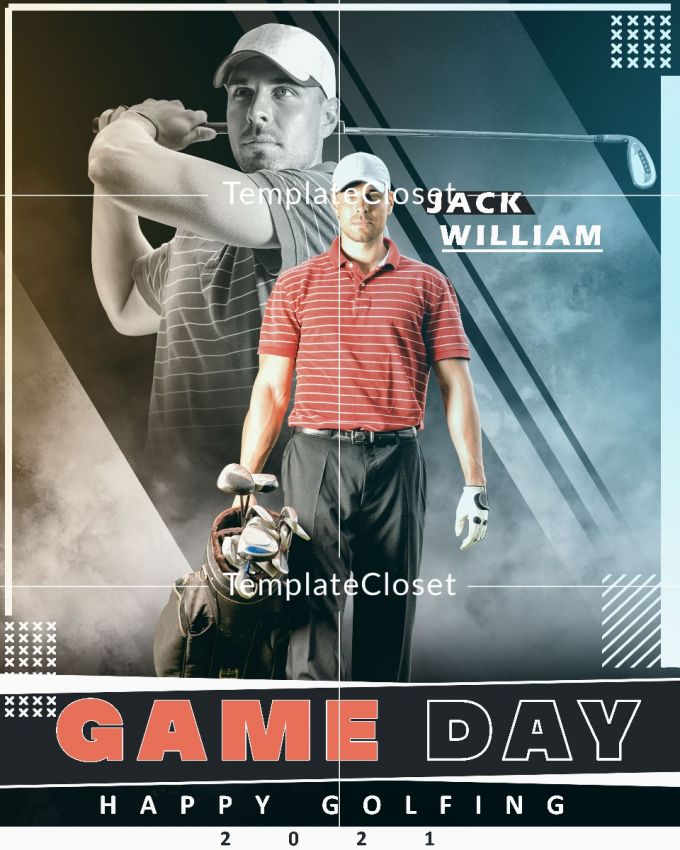 Golf Game Day Happy Golfing Template
