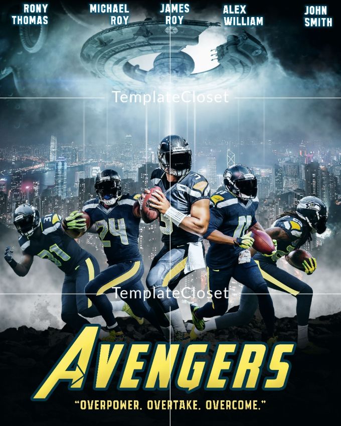 Football Overpower Overtake Overcome Photography Template