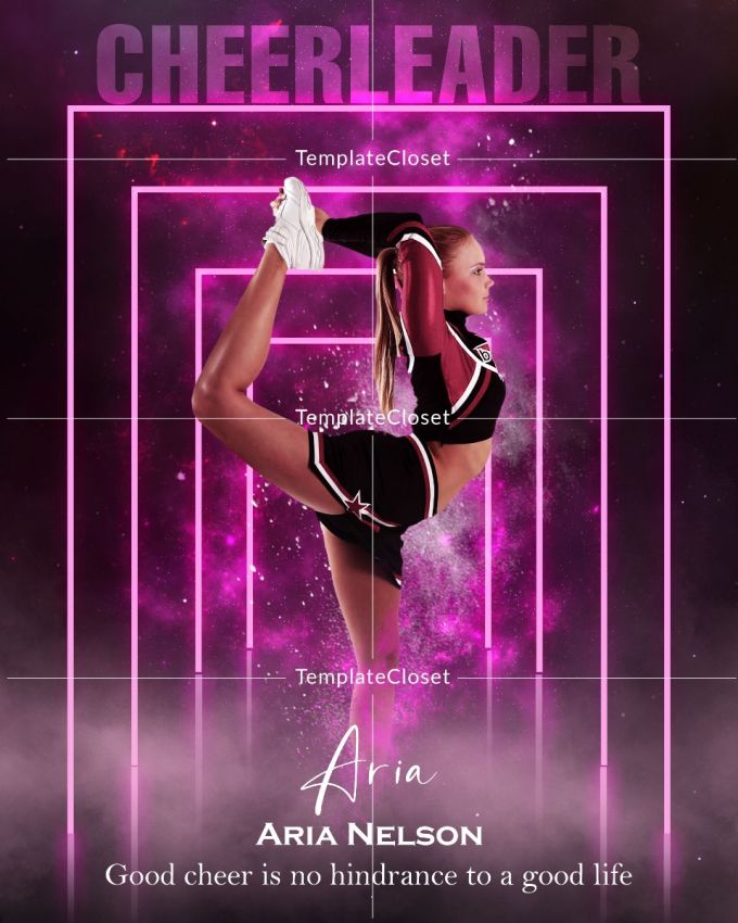 Aria Nelson Cheerleader Photography Template