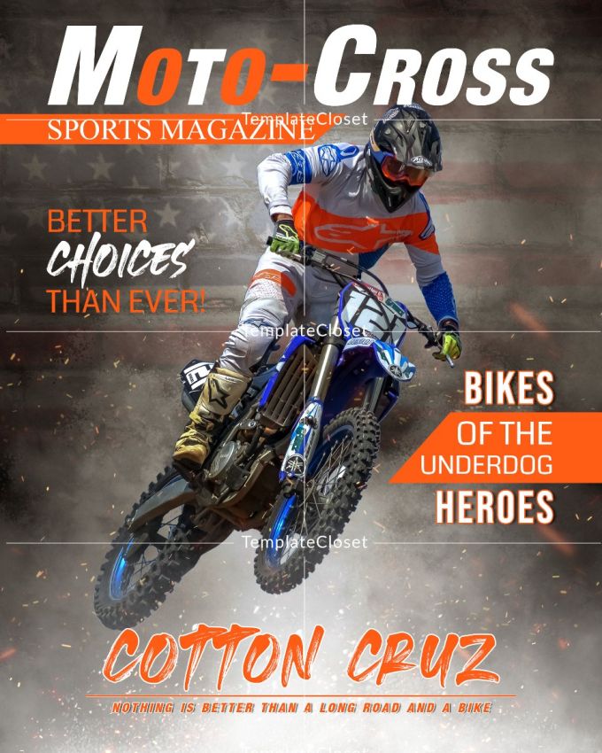 Moto Cross Magazine Cover Photography Template
