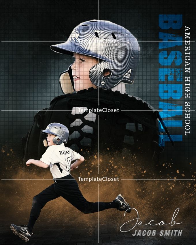Jacob Smith - Baseball Signature Effect Photoshop Template