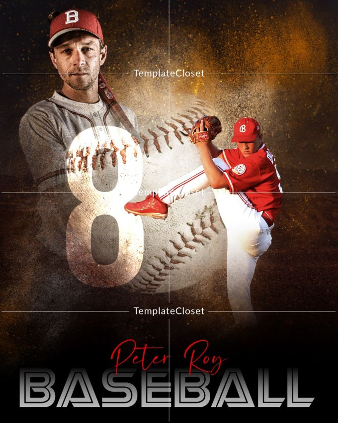 Peter Roy - Baseball Signature Effect Photoshop Template