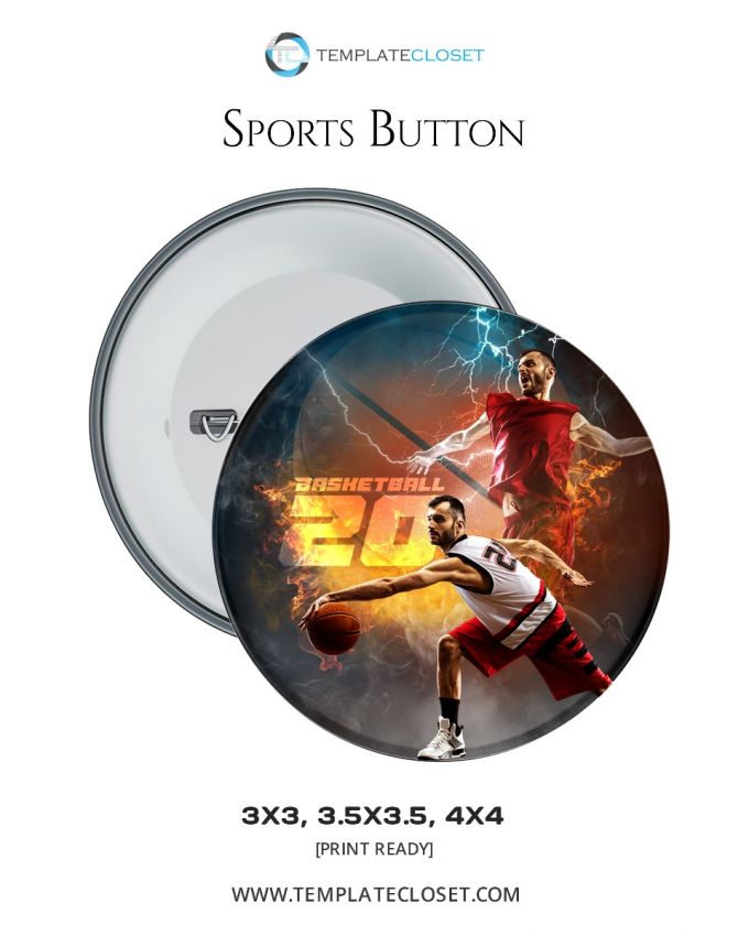Basketball Fire Effect Button Template