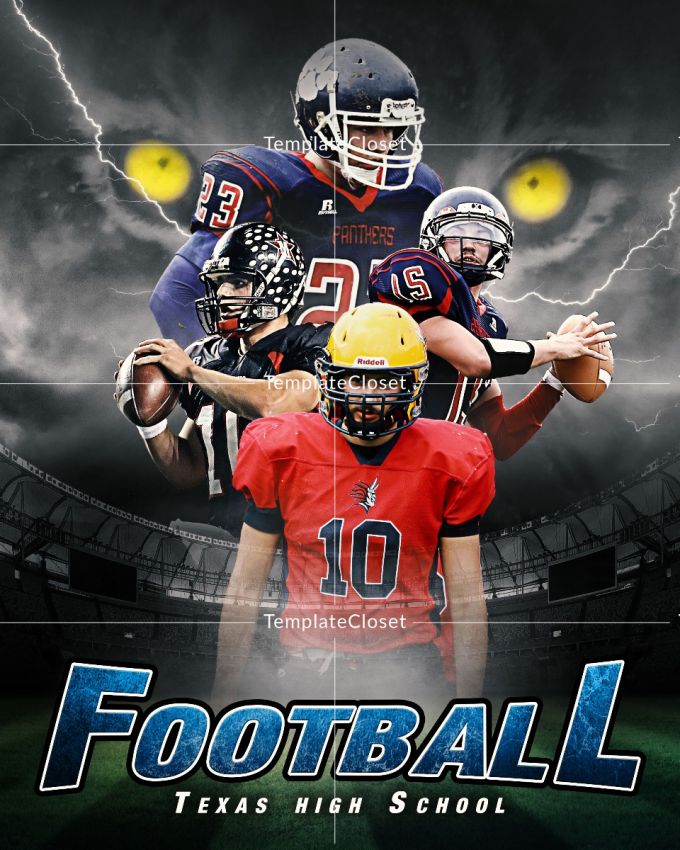 Football Team In Stadium Photoshop Template