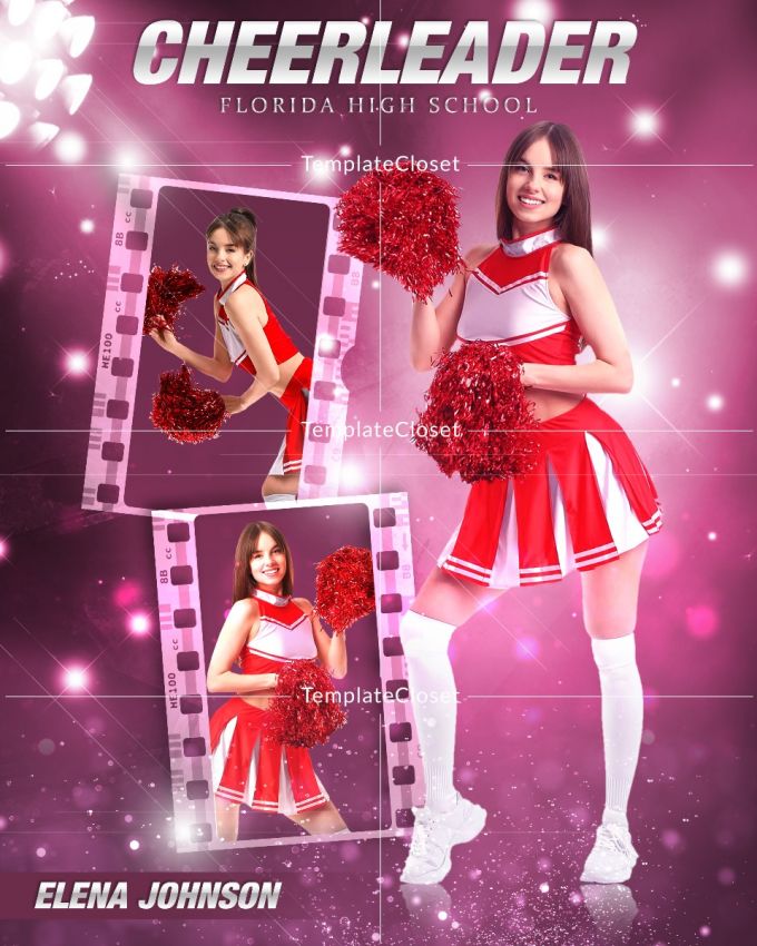Cheerleader Photo Frame Effect Poster
