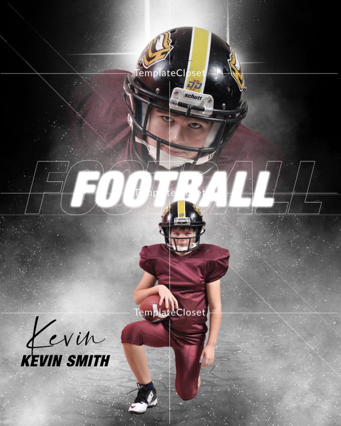 Kevin Smith - Football Print Ready Photoshop Poster