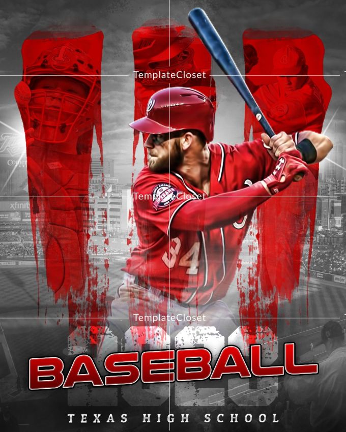 Baseball Themed Based Photoshop Poster