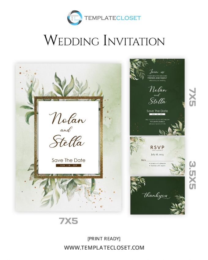 Customizable Digital Wedding Card Template