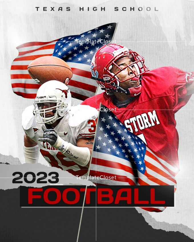 Football Texas High School Customized Template
