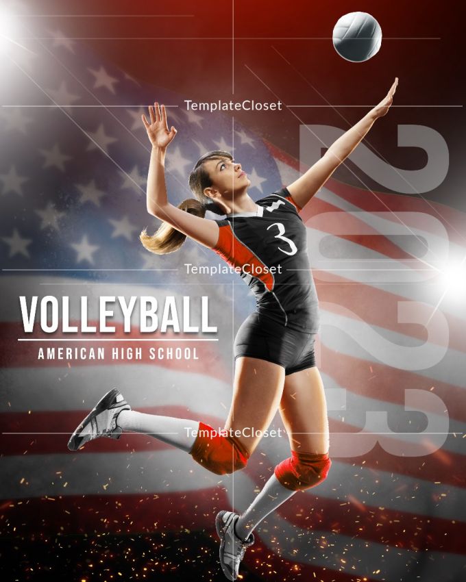 Volleyball American High School Photography Poster
