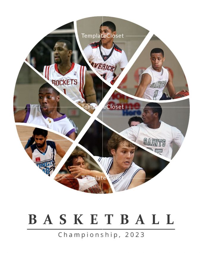 Basketball Collage Photoshop Template