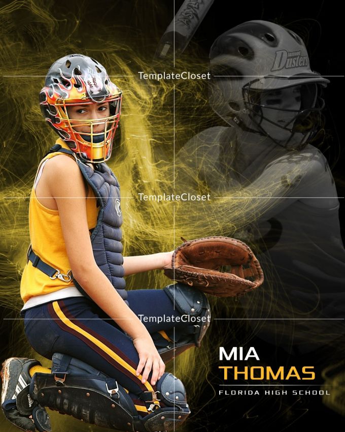 Softball Memory Mate Customized Photoshop Template