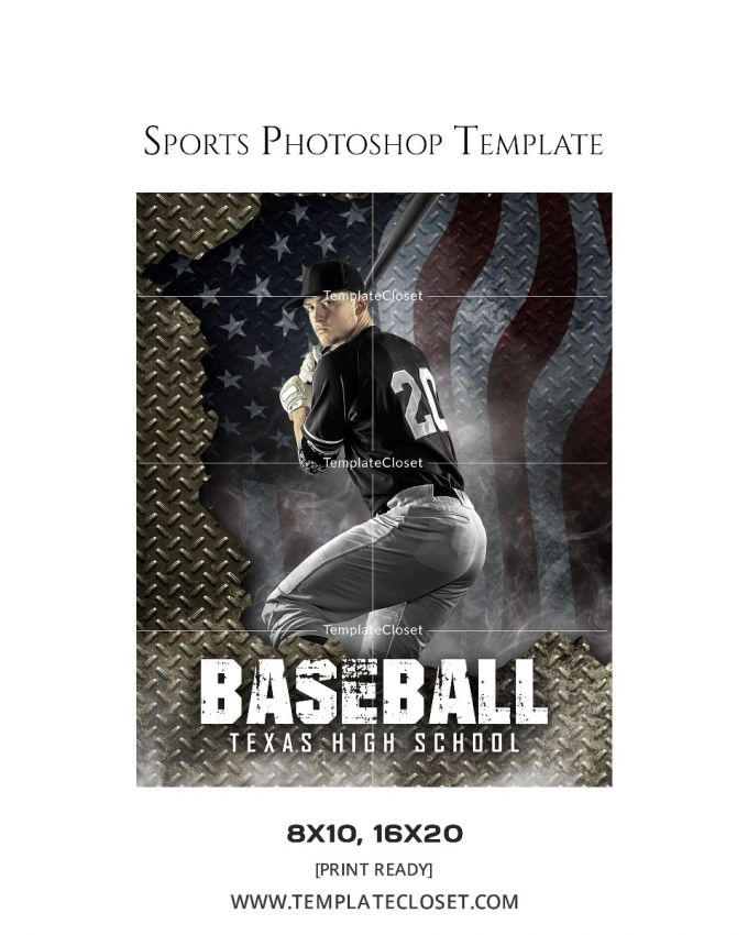 Baseball Layered Photoshop Poster