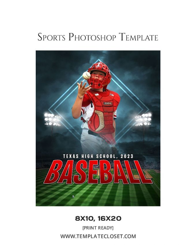 Baseball Layered Photoshop Poster