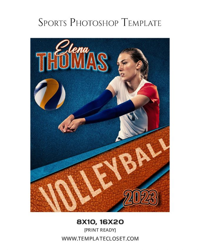 Volleyball Textured Template for Individual, Template for Photographers