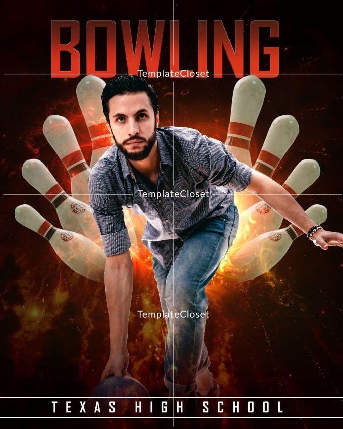 Bowling Enliven Effect Sports Photography Template
