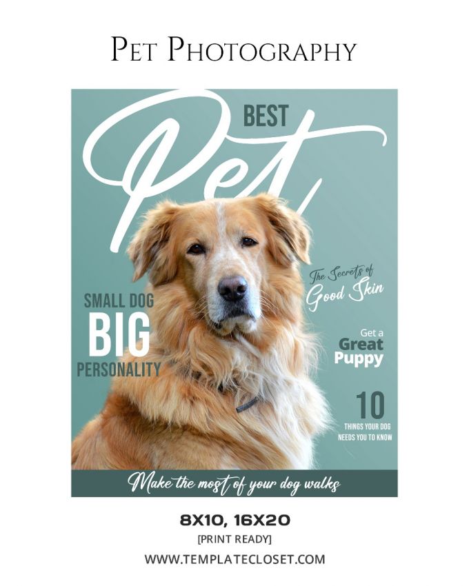 Pet Magazine Cover Photoshop Template