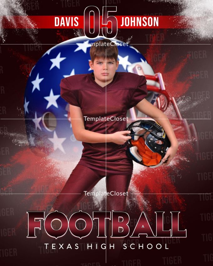 Football Memory Mate Sports Photoshop Template