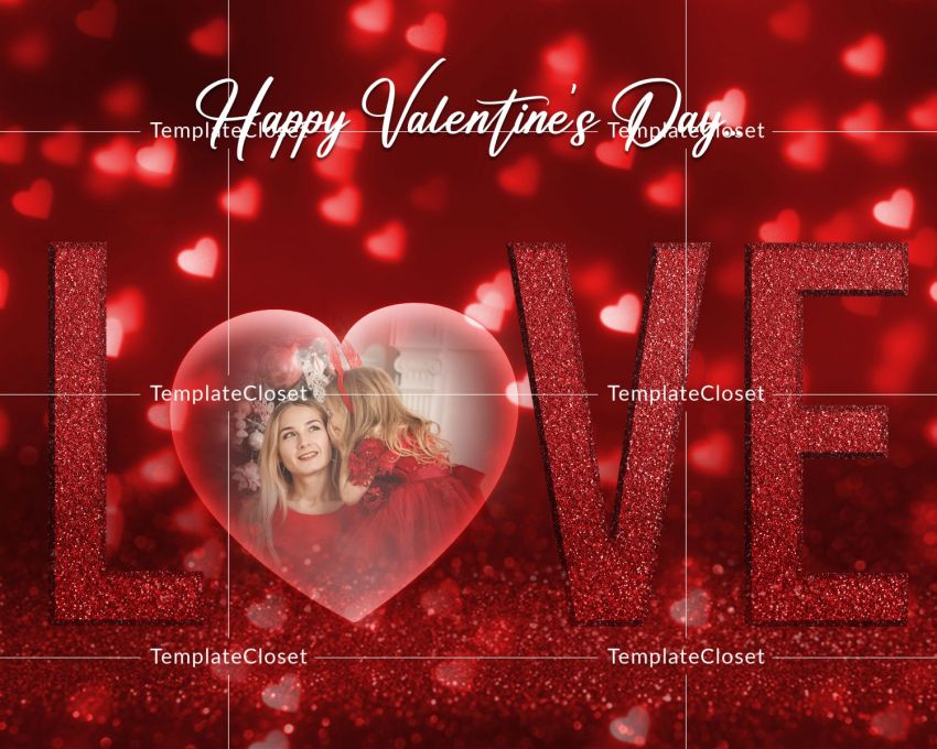 Valentine Digital Backdrop Template