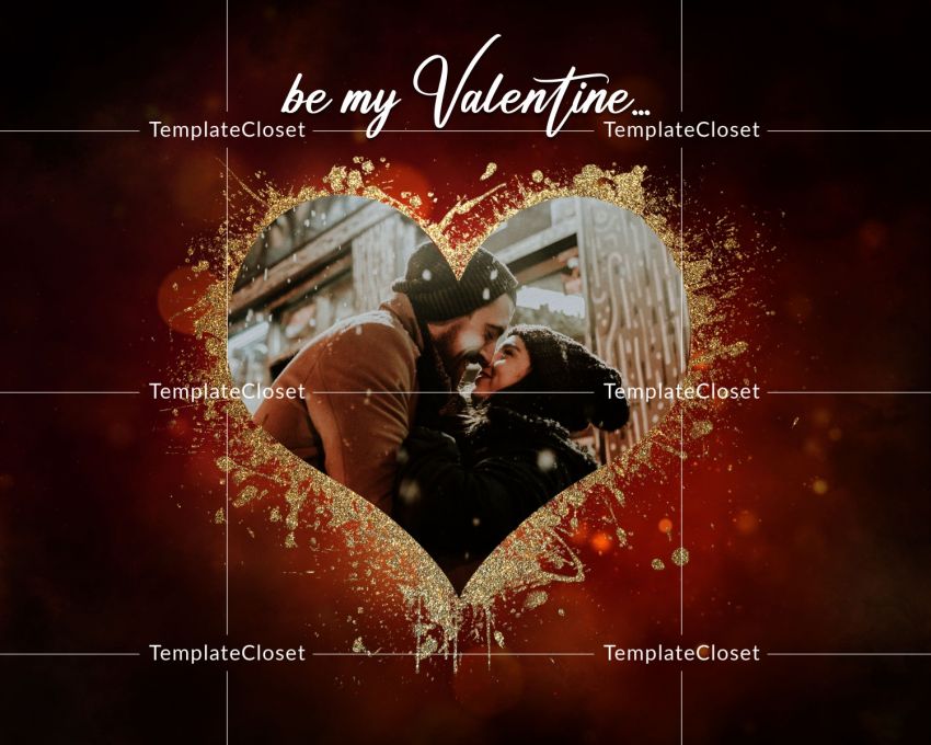 Valentine Digital Backdrop Template