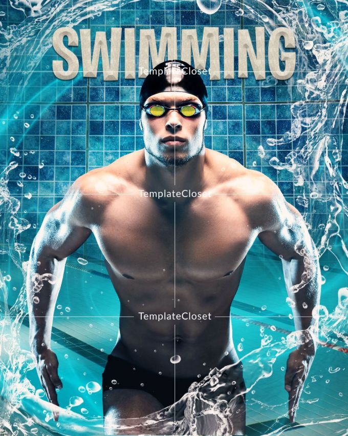 Swimming Sports Photoshop Photography Template