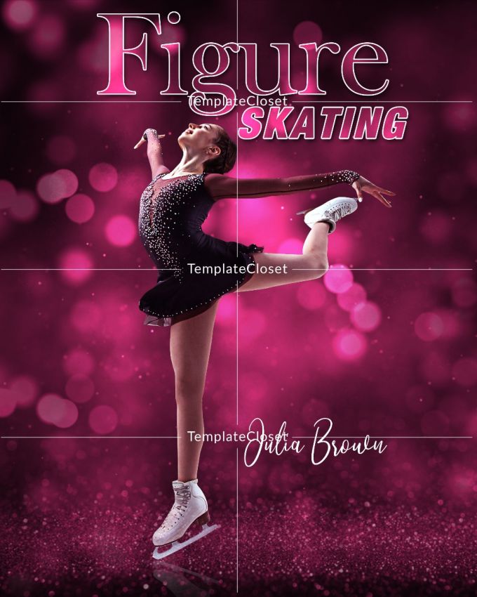 Figure Skating Signature Effect Photoshop Template