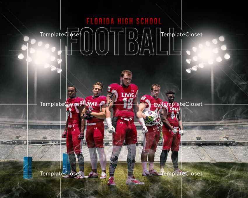 Football Team Florida High School Photoshop Template