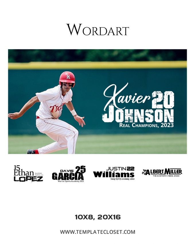 Sports Word Art Photoshop Template