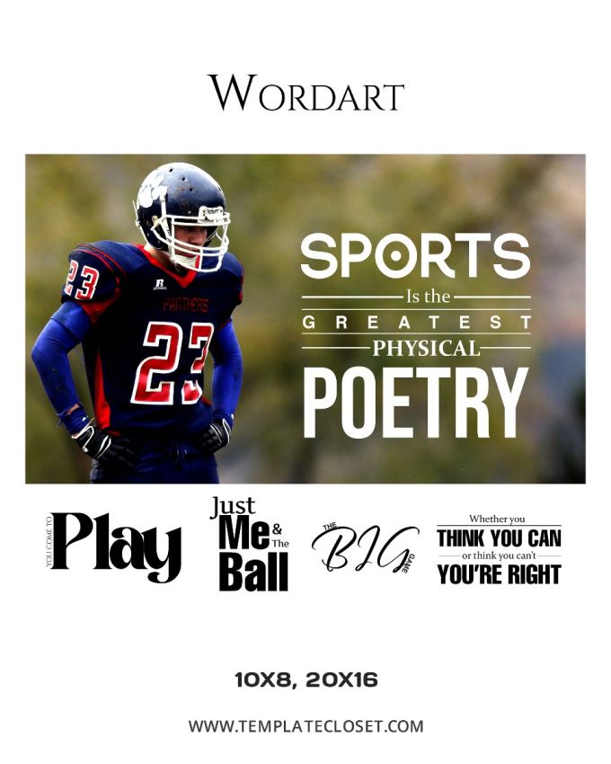 Sports Word Art Photoshop Template