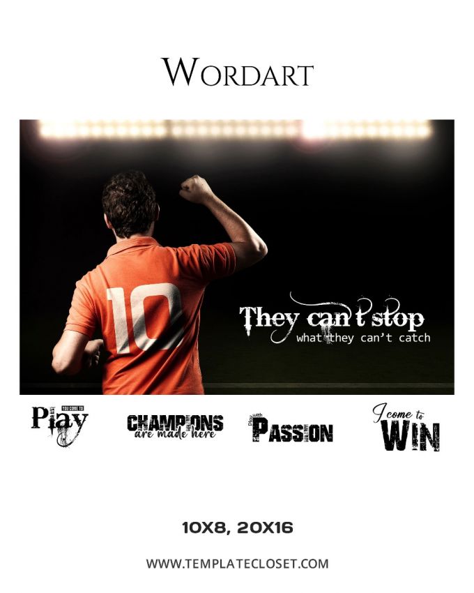 Sports Word Art Photoshop Template