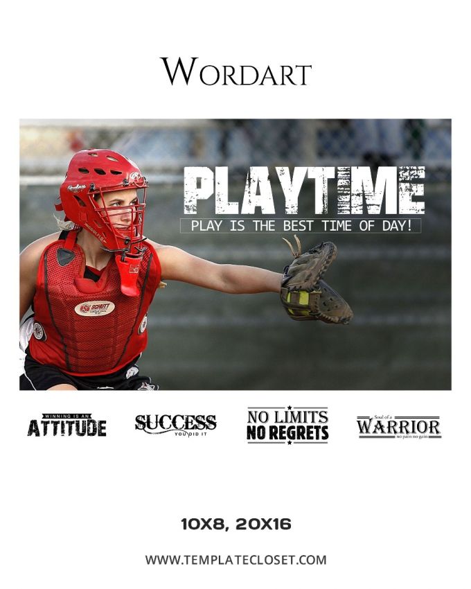 Sports Word Art Photoshop Template