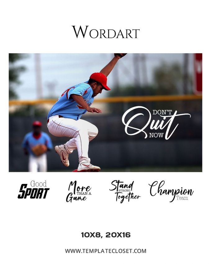 Sports Word Art Photoshop Template