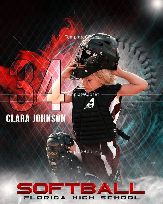 Softball Photoshop Photography Template