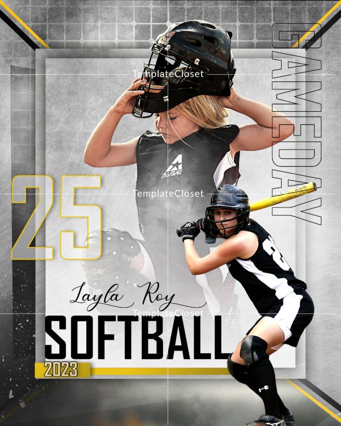 Softball Photoshop Photography Template