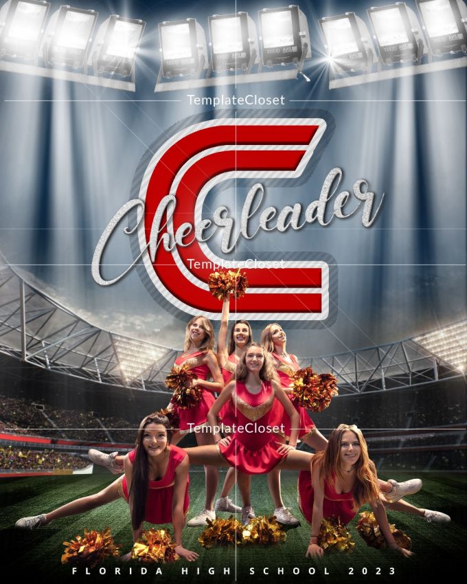 Cheerleader Sports Team Photoshop Template