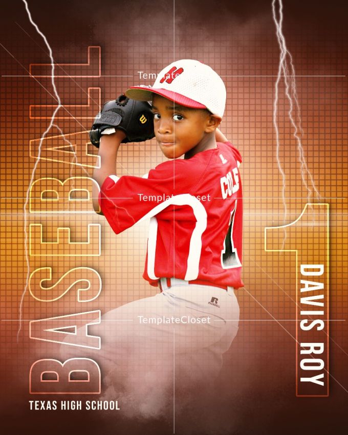 Baseball Color Effect Photography Template