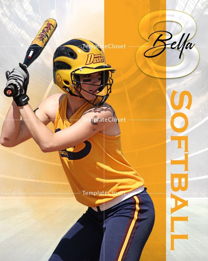 Softball Background Effect Photoshop Template