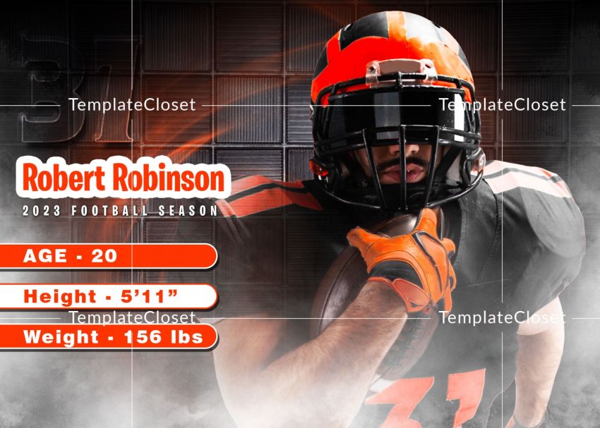 Football Season Trading Card Template