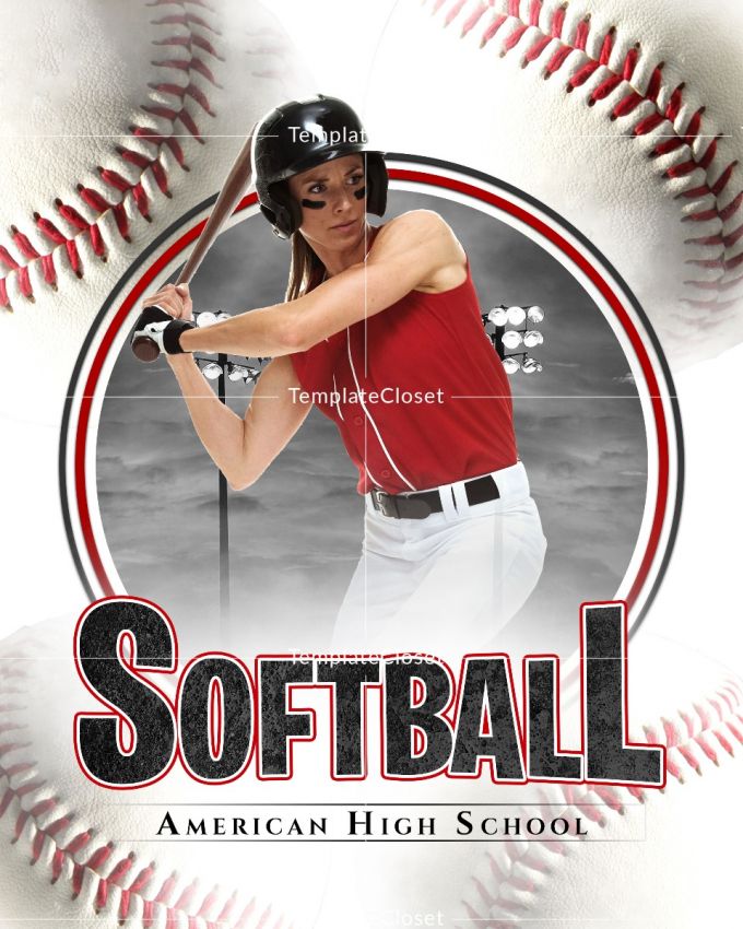 Softball Photoshop Photography Template