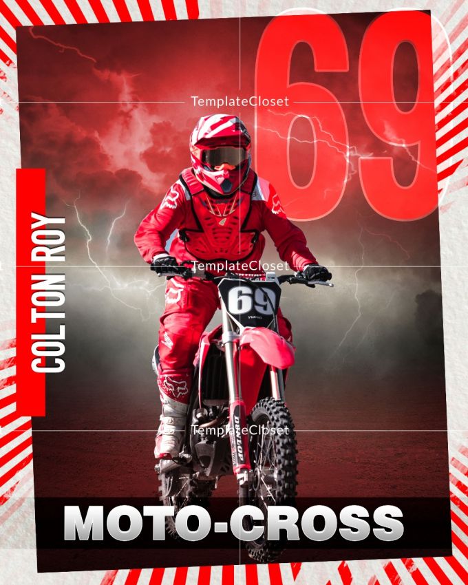 Moto Cross Print Ready Sports Photoshop Template