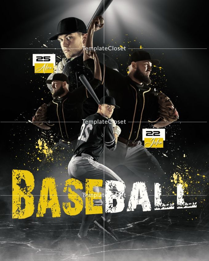 Baseball Print Ready 2023 Photoshop Template