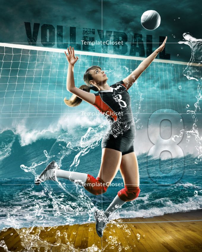 Volleyball Sports Customized Photoshop Template