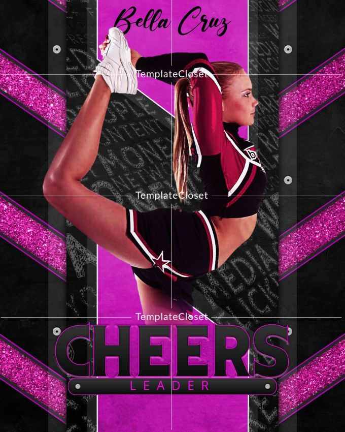 Cheerleader Light Effect Print Ready Sports Template