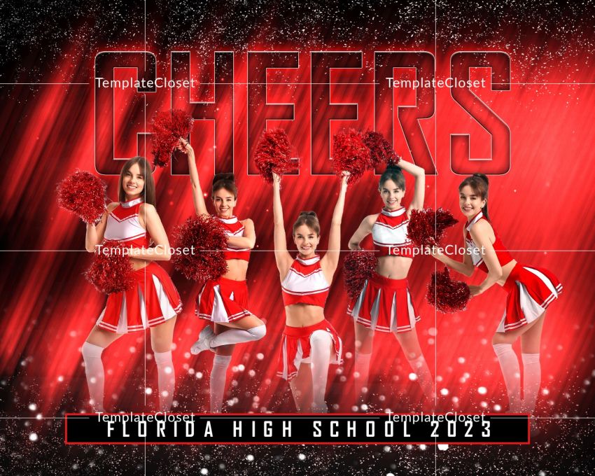 Cheerleader Light Effect Print Ready Sports Template