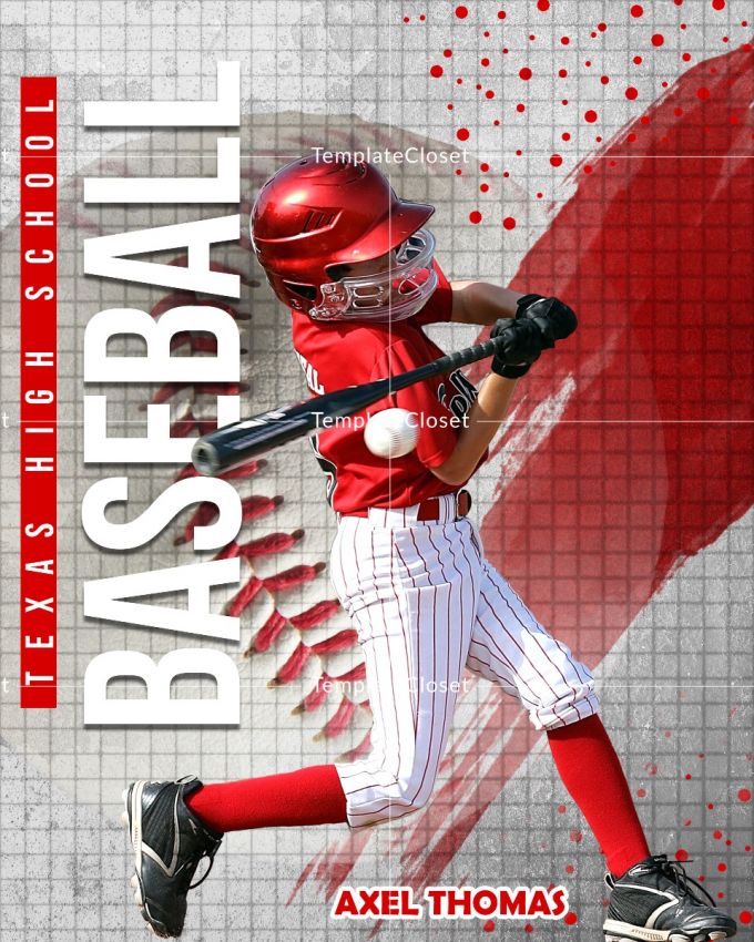 Axel Thomas - Baseball Customizable Photoshop Template